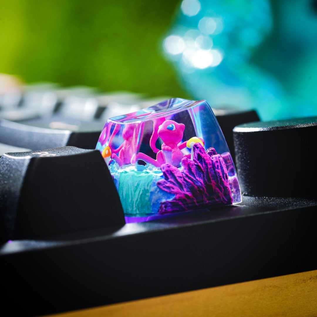 Mew Pokemon Keycap Custom Pokemon Keycaps Artisan Anime - Etsy