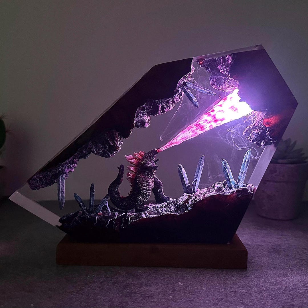 Diorama Godzilla King Monster Burning Night Light Ver 2 Anime Epoxy ...