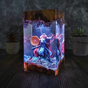 Captain Epoxy Lamp, Super Hero Diorama Lamp, Custom Captain Movie Epoxy ...