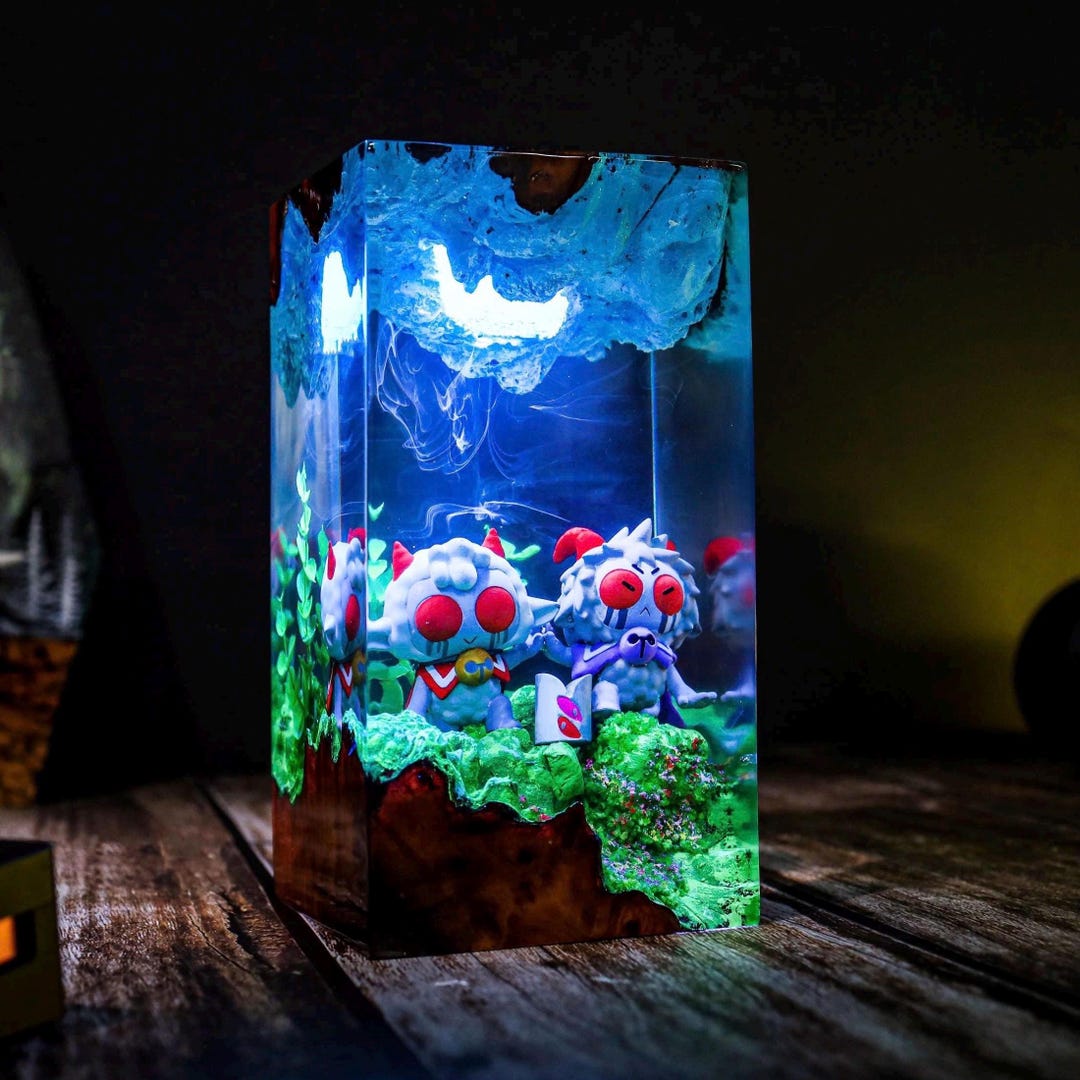 Cult of the Lamb Night Light, Cult Lamb Evil Goat Crochet Epoxy Lamp ...