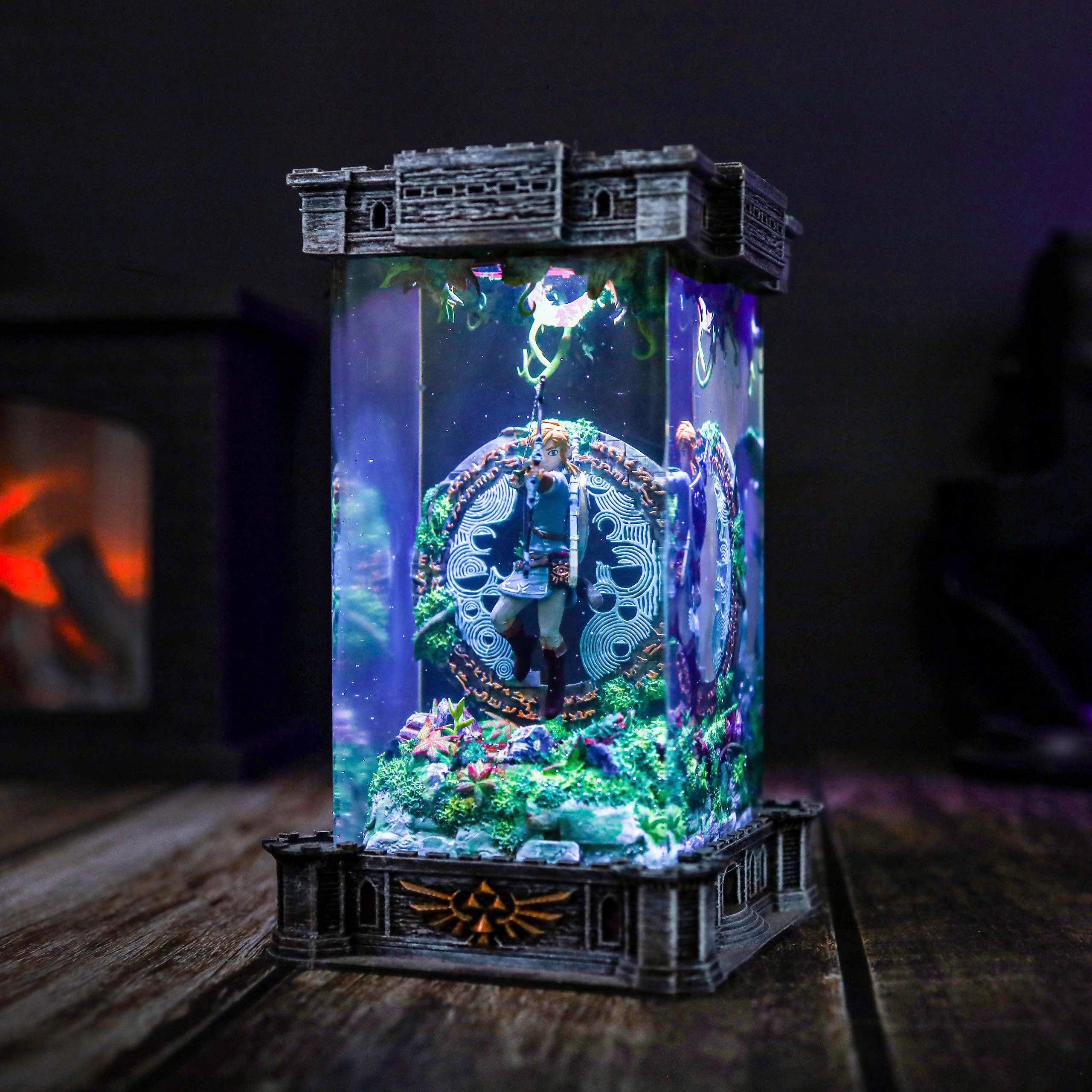 Diorama Ze.lda Shield and Master Sword Epoxy Lamp Link Ze.lda Night ...