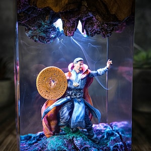 Captain Epoxy Lamp, Super Hero Diorama Lamp, Custom Captain Movie Epoxy ...