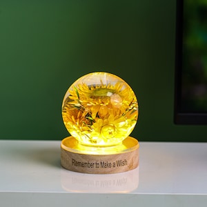 Dandelion Night Light, Real Dandelion Puff Paperweight, Flower Epoxy ...