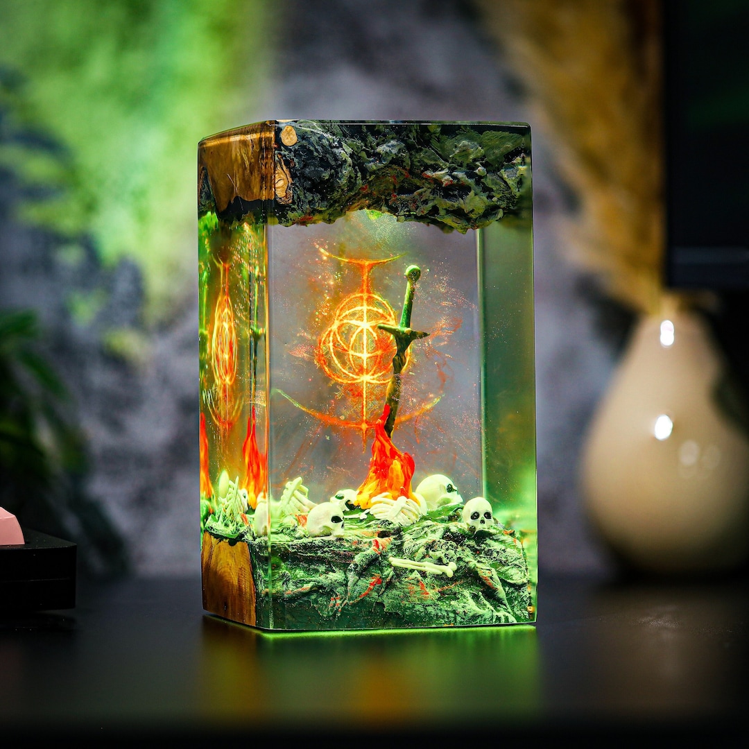 Elden Ring Night Lamp, Resting Place in DARK SOULS Night Light, Fire ...
