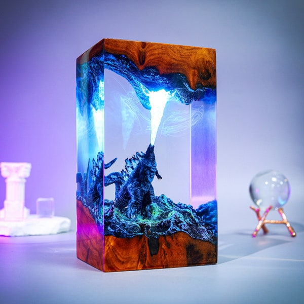 Godzilla Resin Night Light Lamp - Etsy