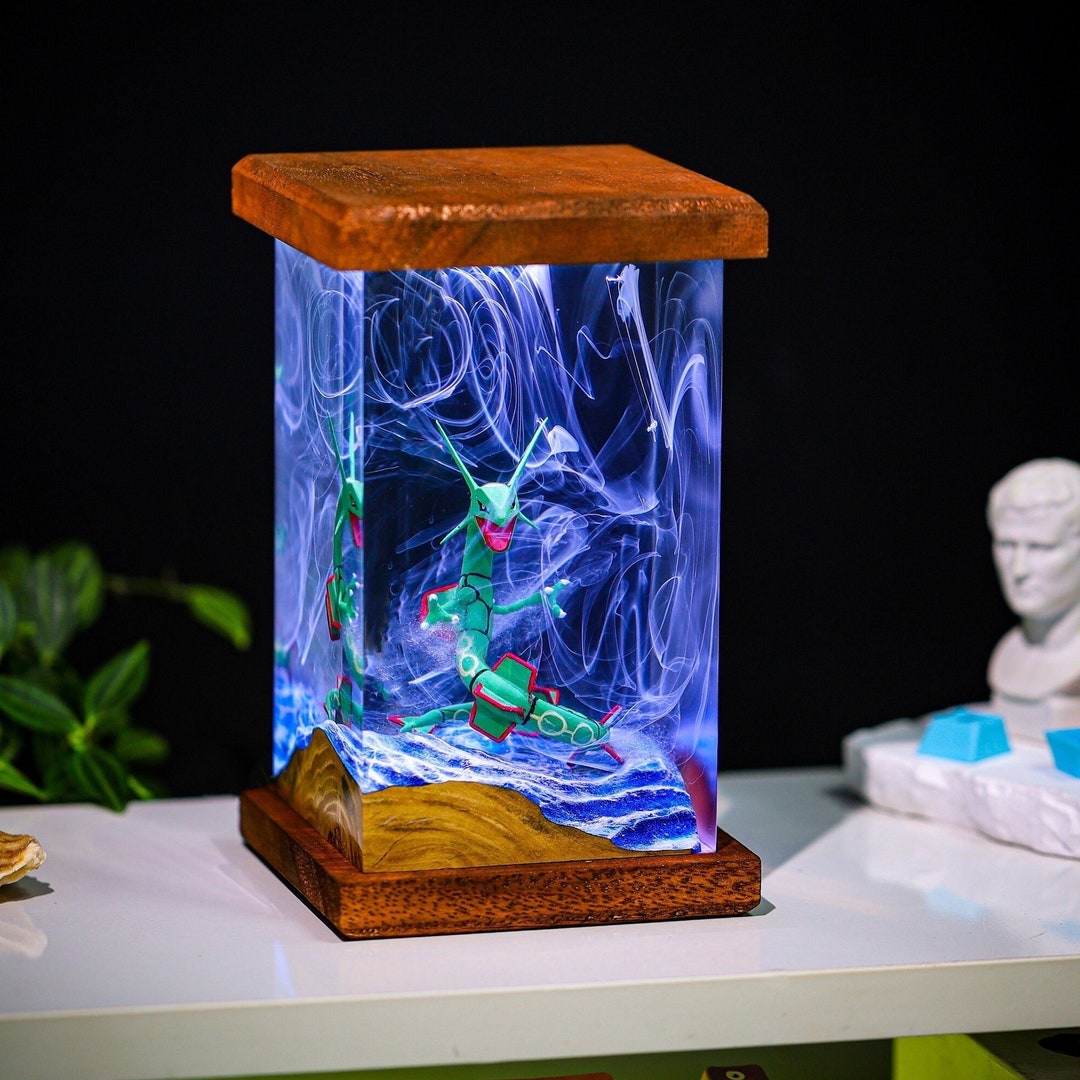 RAYQUAZA PO.KEMON Epoxy Lamp Custom Pok.emon Resin Lamp Table Night ...
