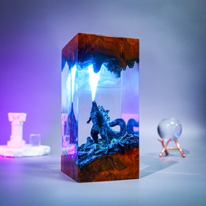 GODZILLA Monster Epoxy Lamp Ver2, Custom GODZILLA Epoxy Lamp, Resin ...
