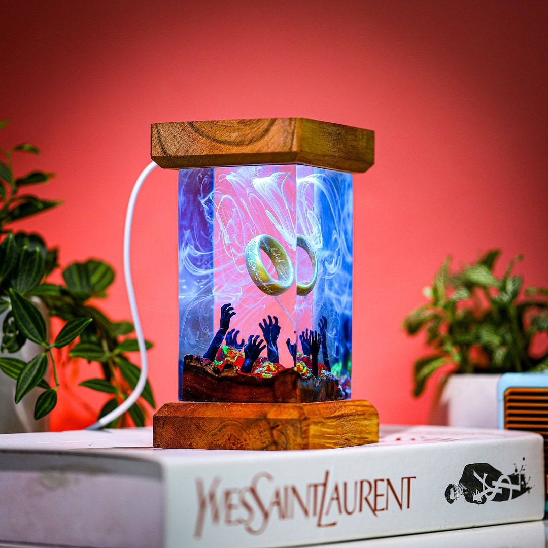 LOTR Night Light, the Ring of the Dark Lord Epoxy Lamp, Resin Night ...