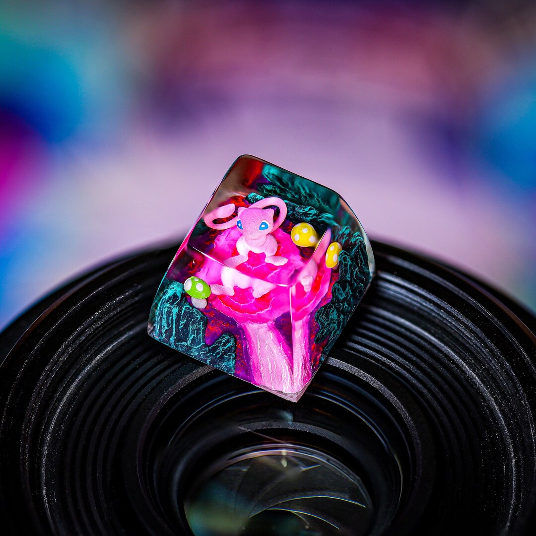 MEW Pokemon Keycap Custom Pokemon Keycaps Artisan, Anime Keycaps Gaming ...