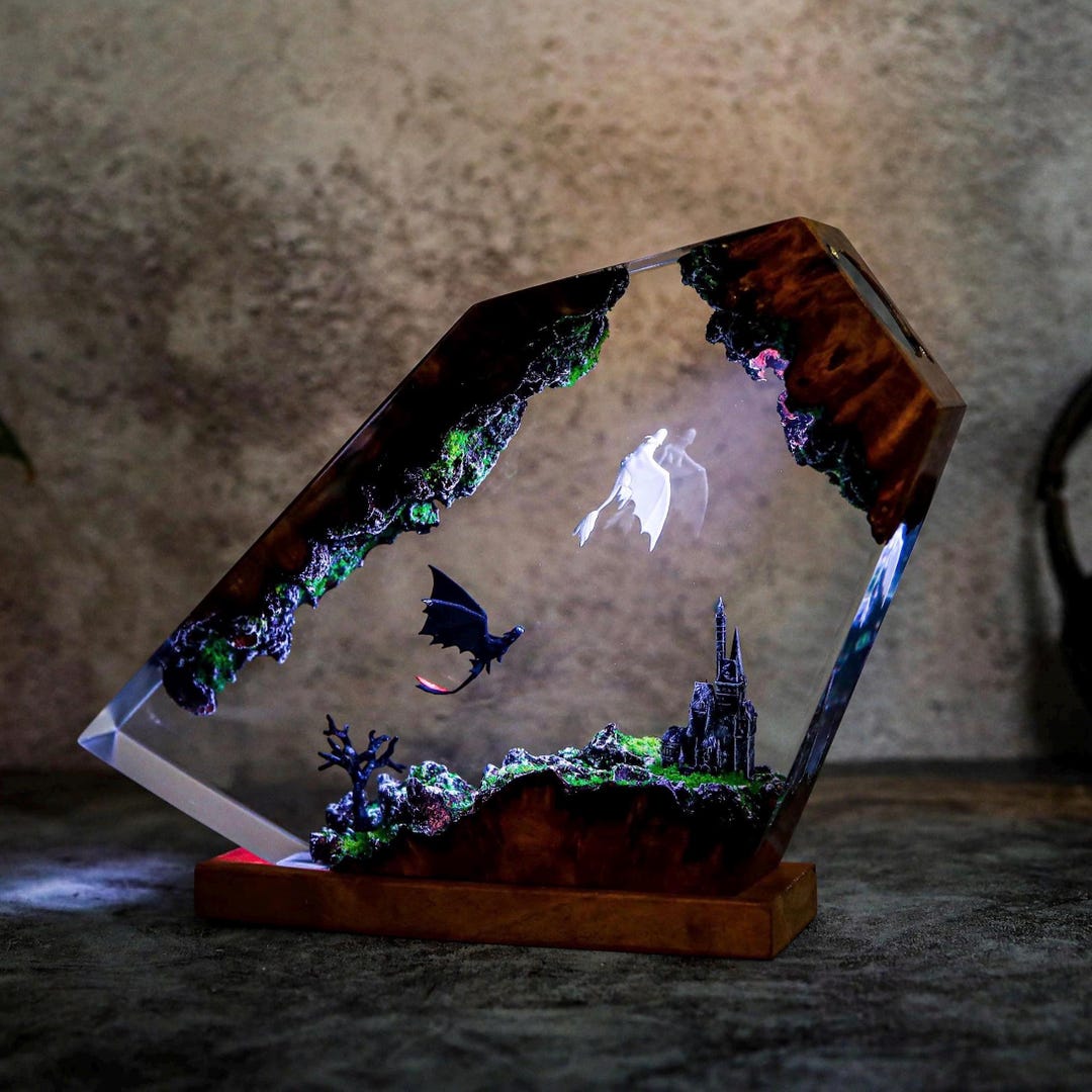 Diorama HTTYD Epoxy Lamp, Tooth.less and Light Fu.ruy Epoxy Lamp ...