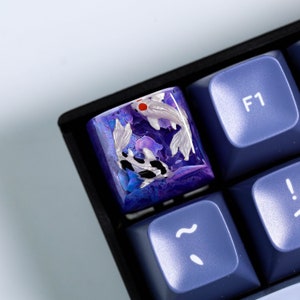 Purple Koi Keycap for Cherry MX Keyboard, SA Profile Keycap, Blue Koi ...