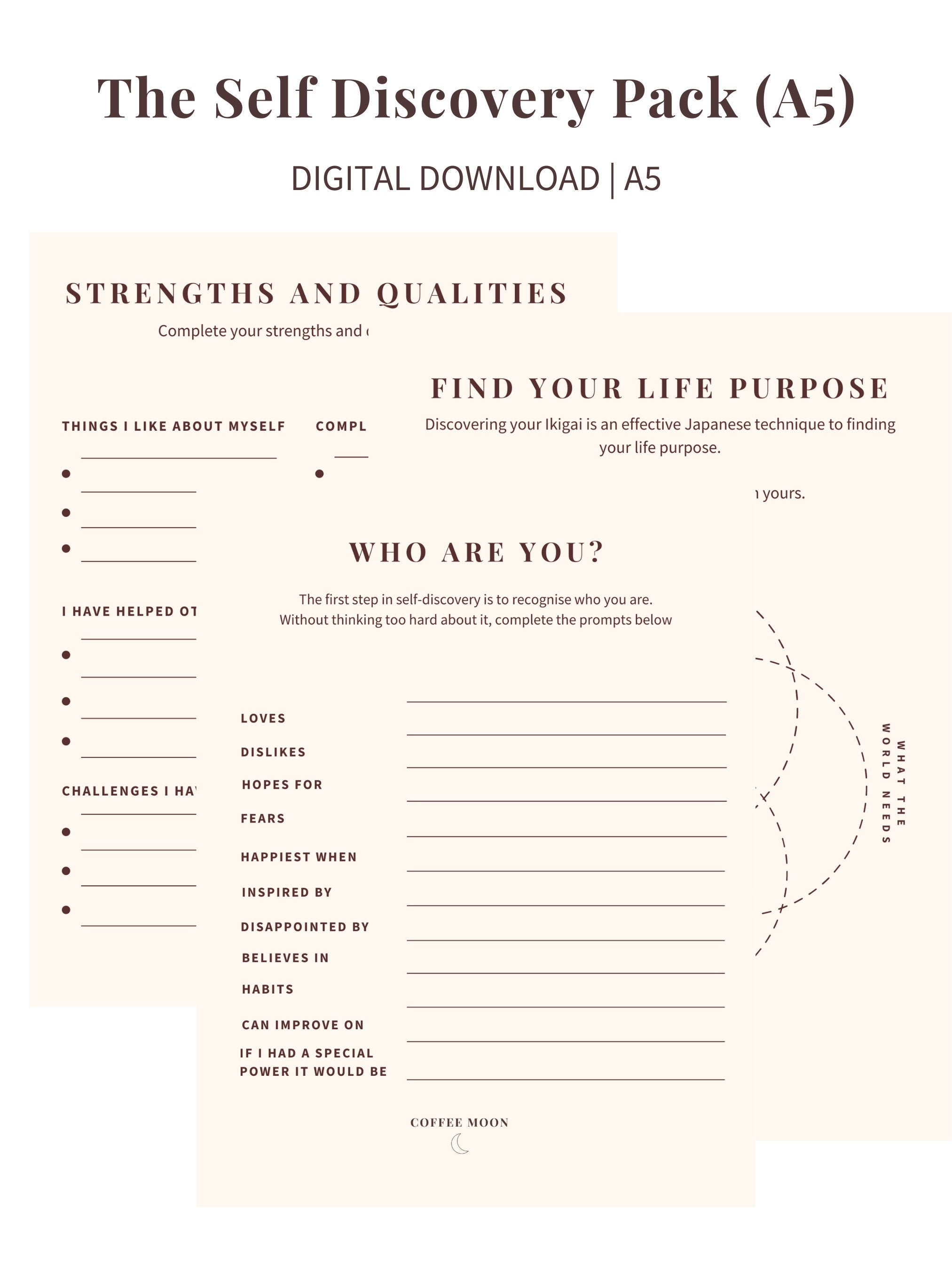 The Self Discovery Pack A5 Printable Planner Inserts | Etsy