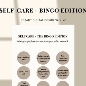 SELF-CARE Bingo Self-love Worksheet Self-confidence Prompts Digital ...