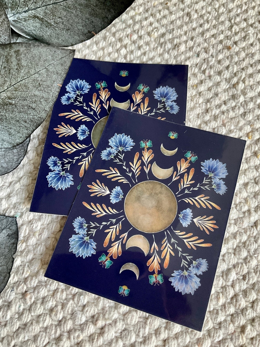 Holo Vinyl Sticker Moon Phase Flowers Witch Fantasy Laptop Sticker ...