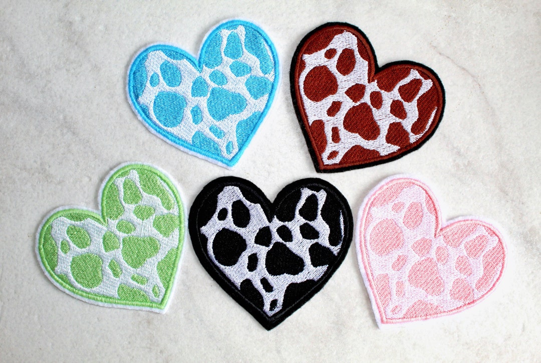Cow Heart Patch - Iron on Patch - Patches for Jackets - Cow Iron on ...