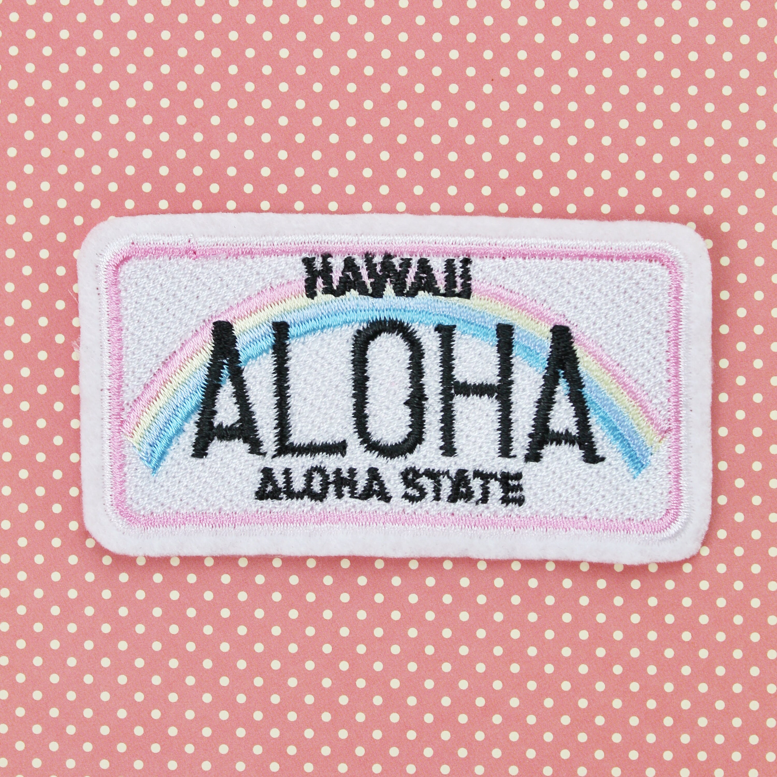 Aloha License Plate Iron on Patch Hawaii Patch Pastel - Etsy