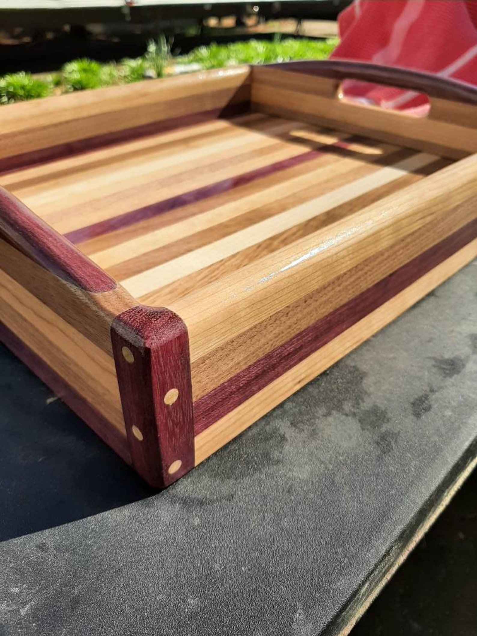 Exotic Hardwood Serving Tray With Matching Box - Etsy