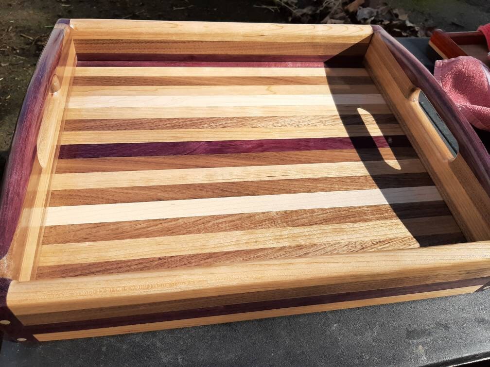 Exotic Hardwood Serving Tray With Matching Box - Etsy