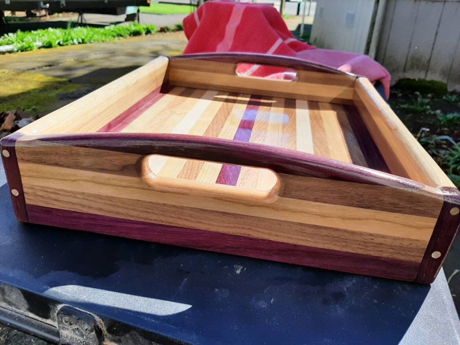 Exotic Hardwood Serving Tray With Matching Box - Etsy