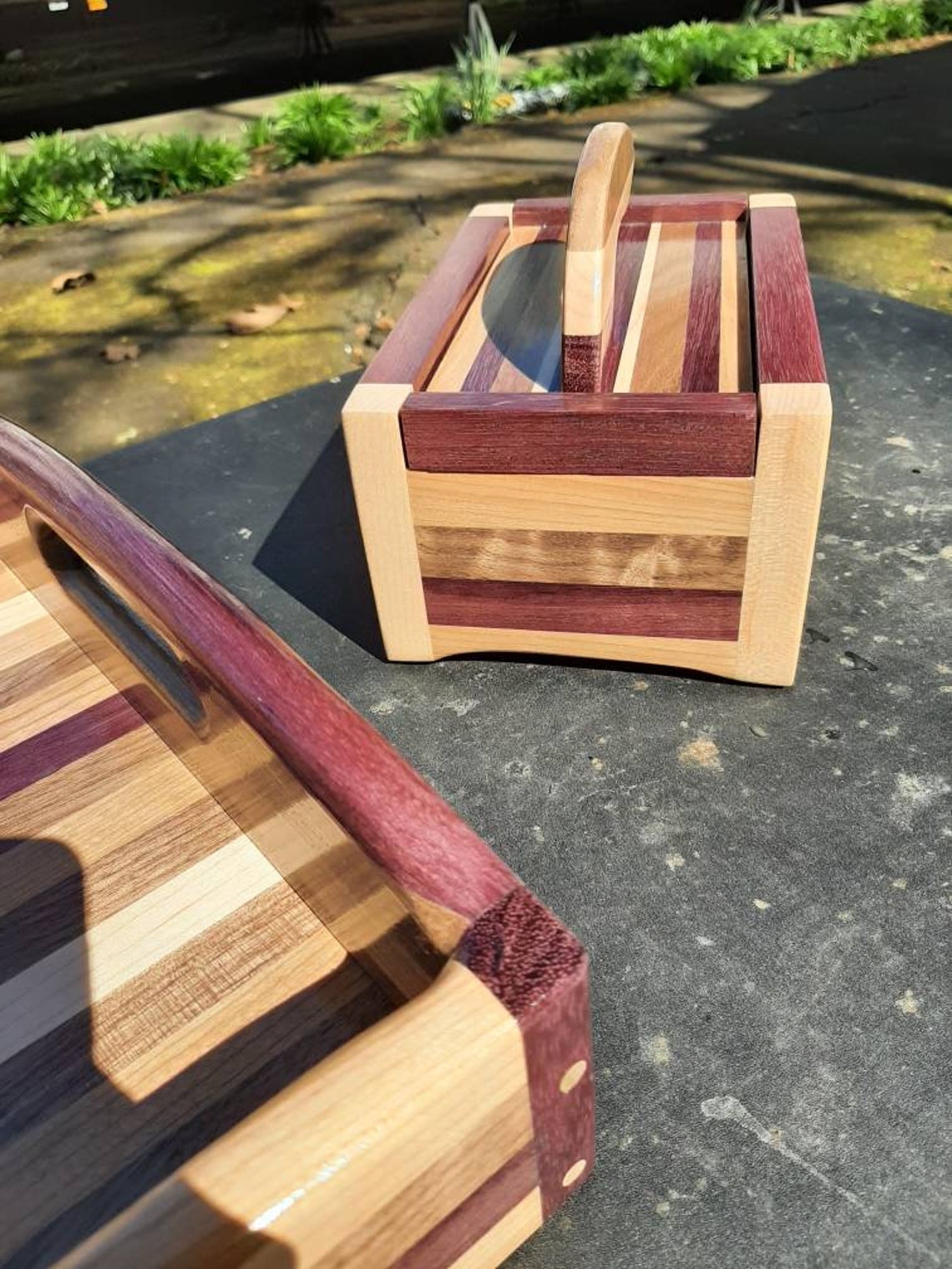Exotic Hardwood Serving Tray With Matching Box - Etsy