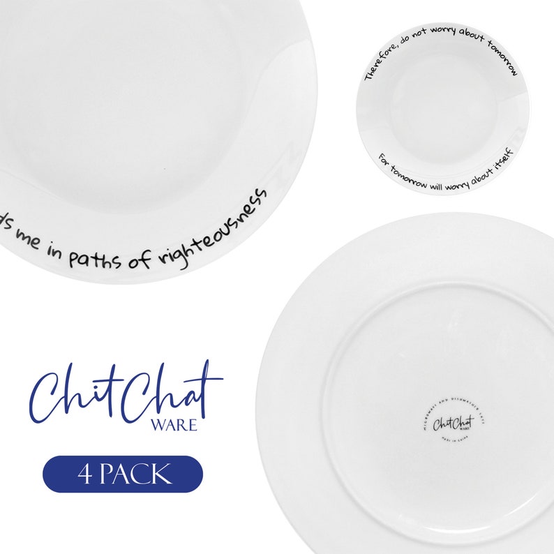 My Soul – Set of Four Porcelain Dinner Plates With Different Messages ...