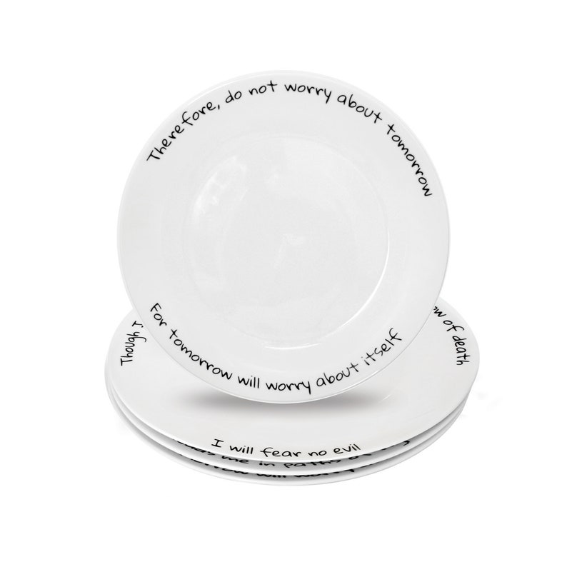 My Soul – Set of Four Porcelain Dinner Plates With Different Messages ...