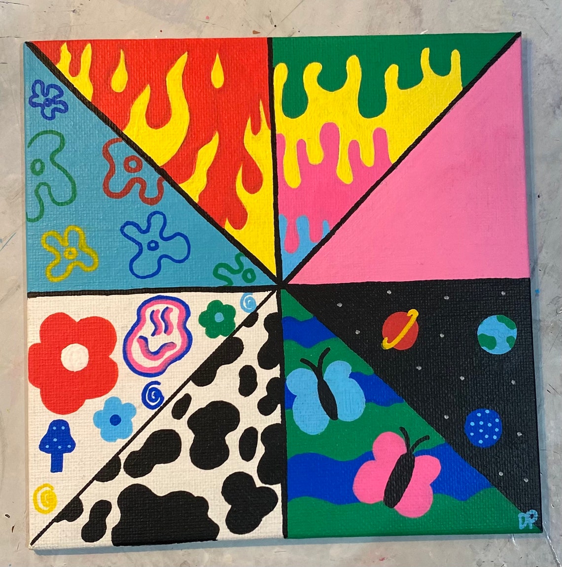 Aesthetic Vsco 6x6in Acrylic Canvas Painting. - Etsy