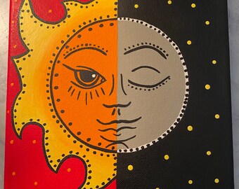 Sun Moon Painting - Etsy