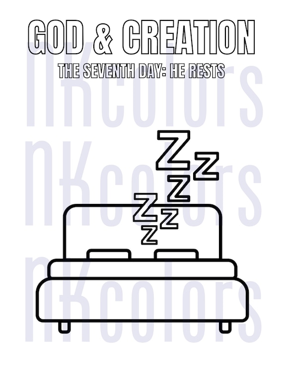 God Rested On The Seventh Day Coloring Page