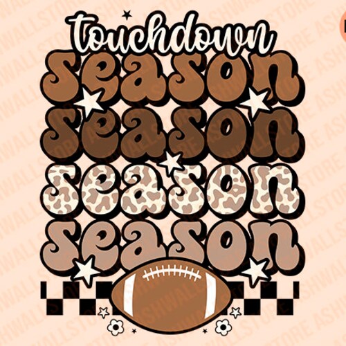 Touchdown Season Png Retro Sublimation Design Football - Etsy