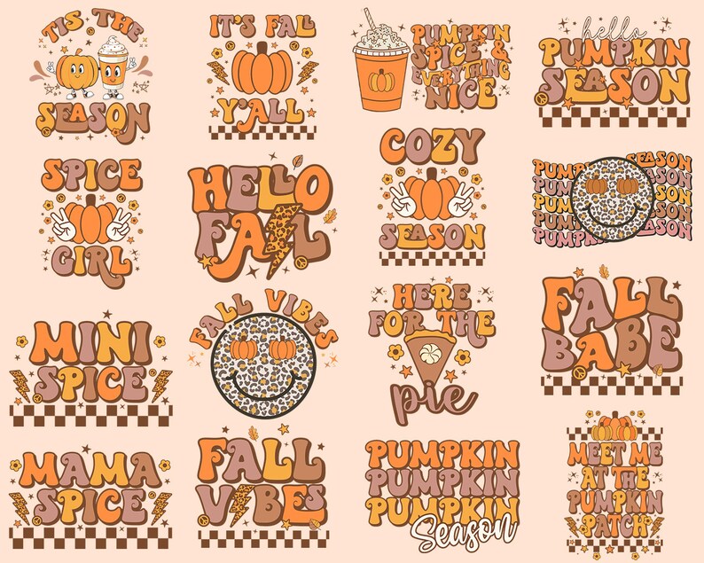 Retro Fall Svg Png Bundle Autumn Svg Hello Fall Vibes Pumpkin - Etsy