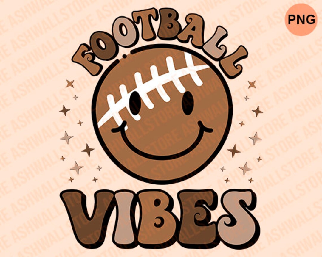 Football Vibes Png Sublimation Retro Smiley Face Football Mom - Etsy