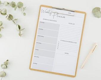 A4 & A5 LANDSCAPE, WEEKLY Planner, to Do List, Weekly Desk Notepad ...