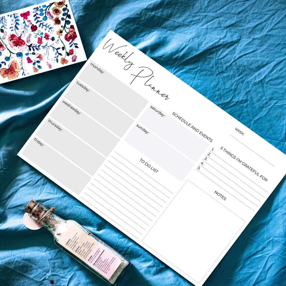 A4 & A5 LANDSCAPE, WEEKLY Planner, to Do List, Weekly Desk Notepad ...