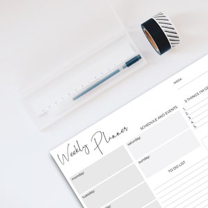 A4 & A5 LANDSCAPE, WEEKLY Planner, to Do List, Weekly Desk Notepad ...