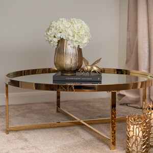 Gold Round Coffee Table Circular Gold Coffee Table Gold Table Gold ...