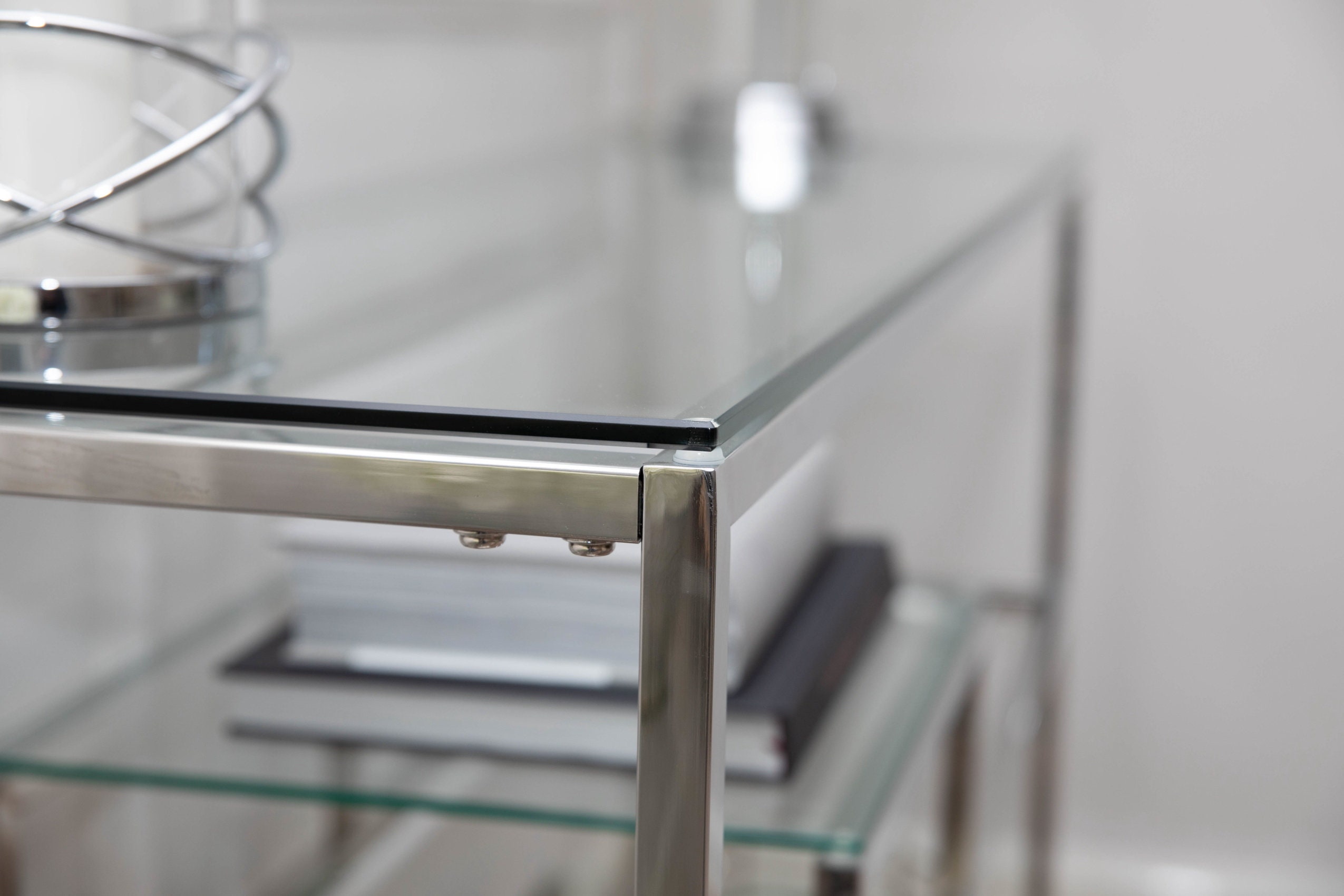 Silver narrow console table store