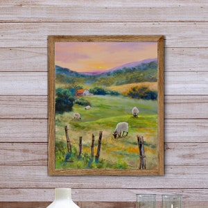 Prairie Art PRINT Country Landscape Farmhouse Rural Art Red Barn Valley ...