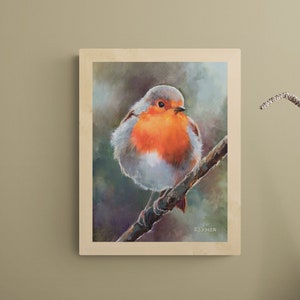 Red Robin Art PRINT Small Robin Wall Art Red Bird Nursery - Etsy