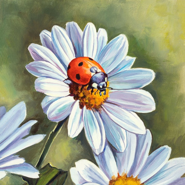 Ladybug Painting - Etsy
