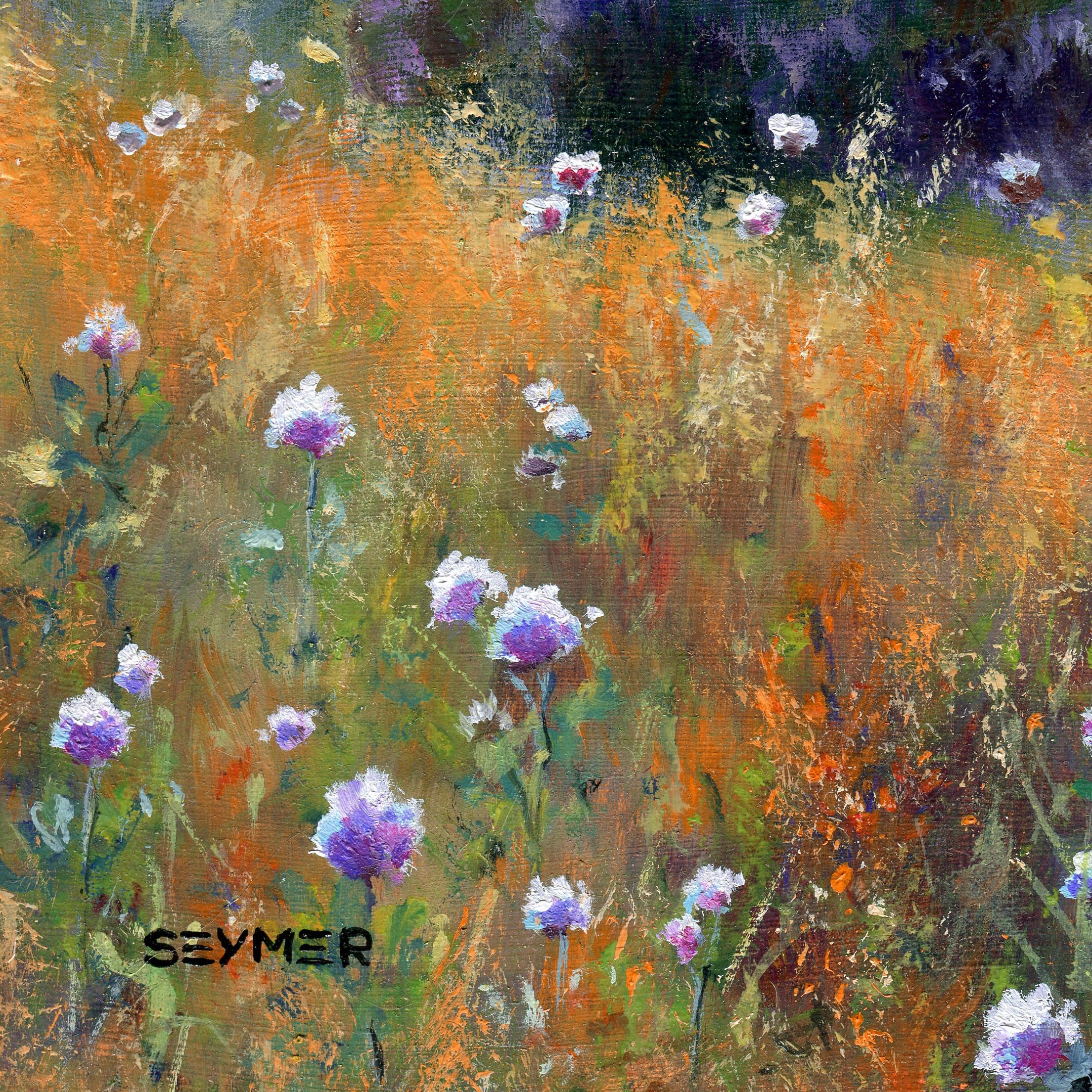 Spring Landscape Painting PRINT, White Wildflowers Field Wall Art ...