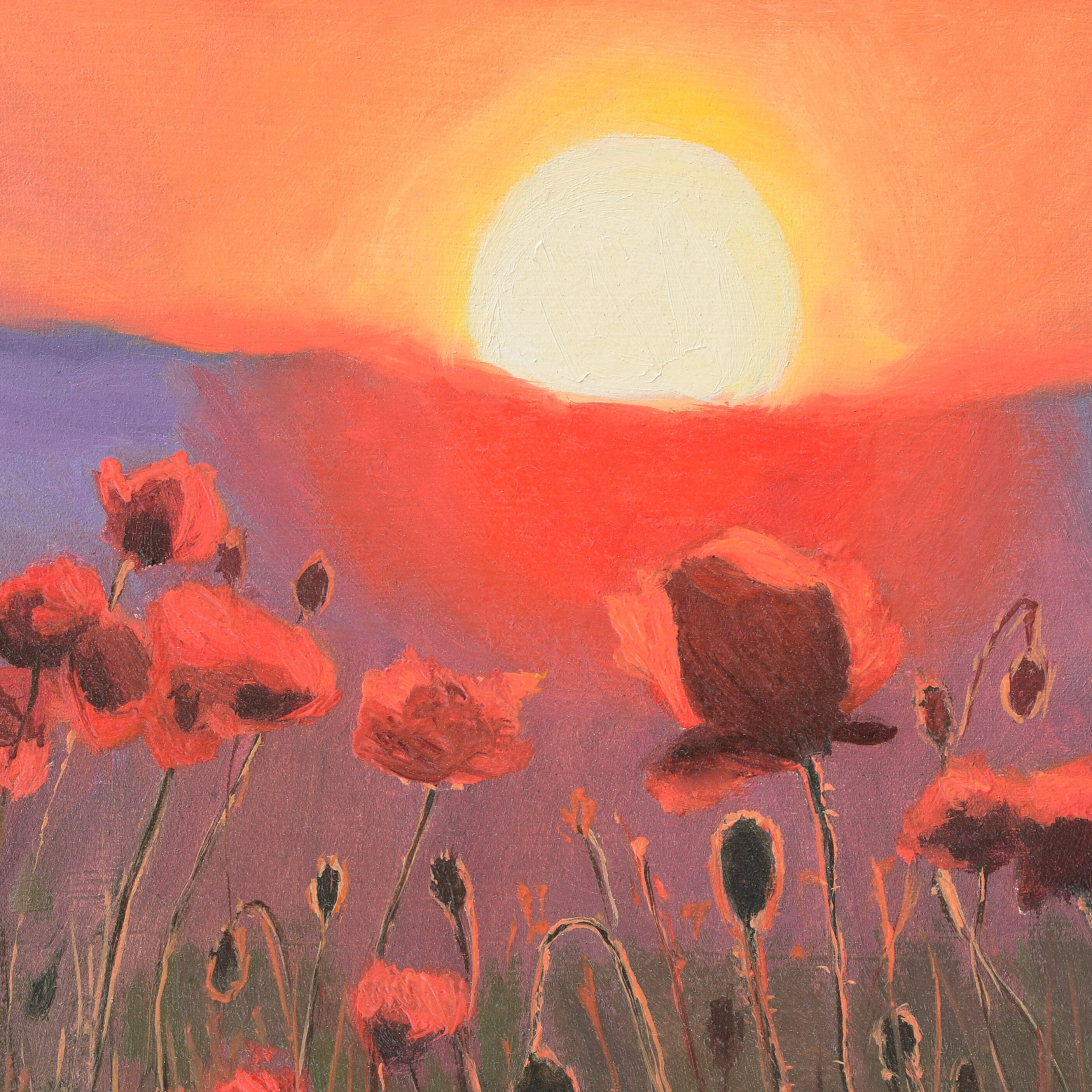 Poppy Field PRINT Spring Wildflower Art Red Flower Painting - Etsy