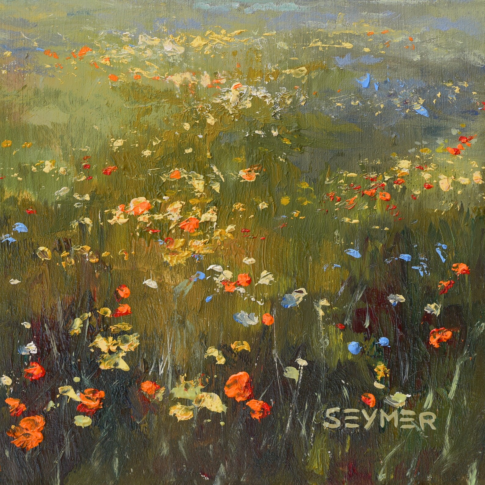 Wildflowers Landscape Painting Field With Flowers Art Nature - Etsy