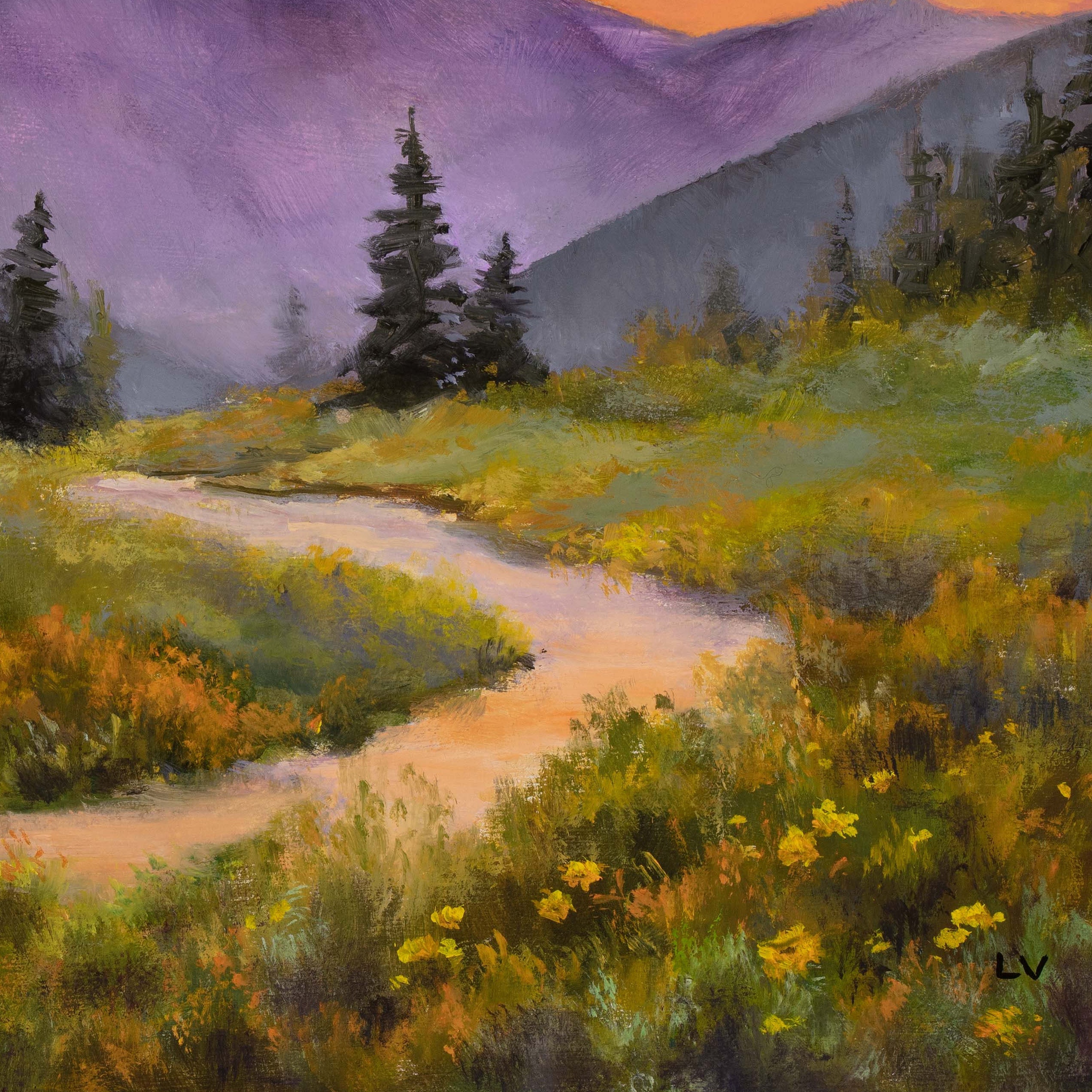 Montana Landscape Art PRINT, Creek Mountainscape Art, River Forest Wild ...