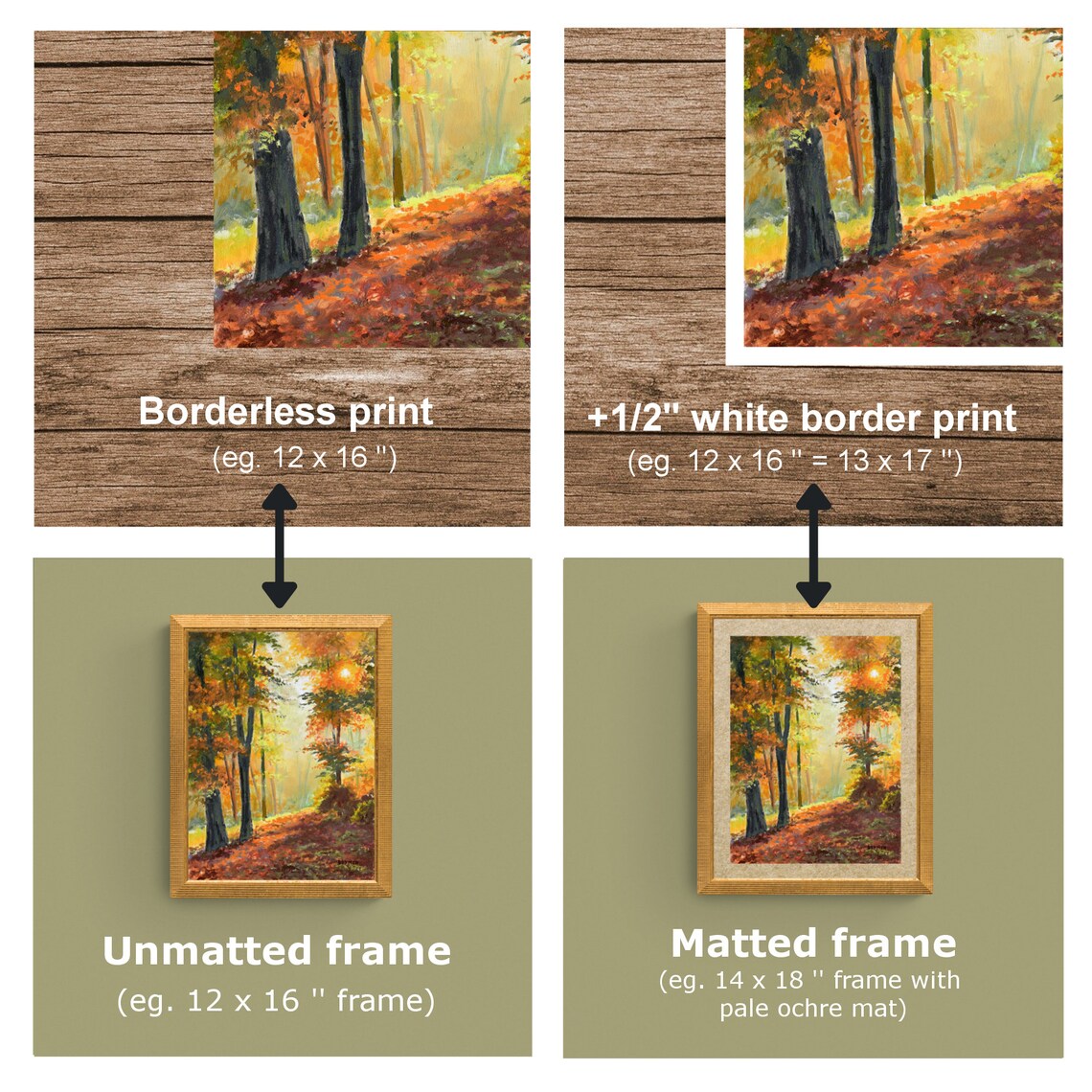 Autumn Forest Landscape Art PRINT Fall Trees Wall Art Autumn - Etsy