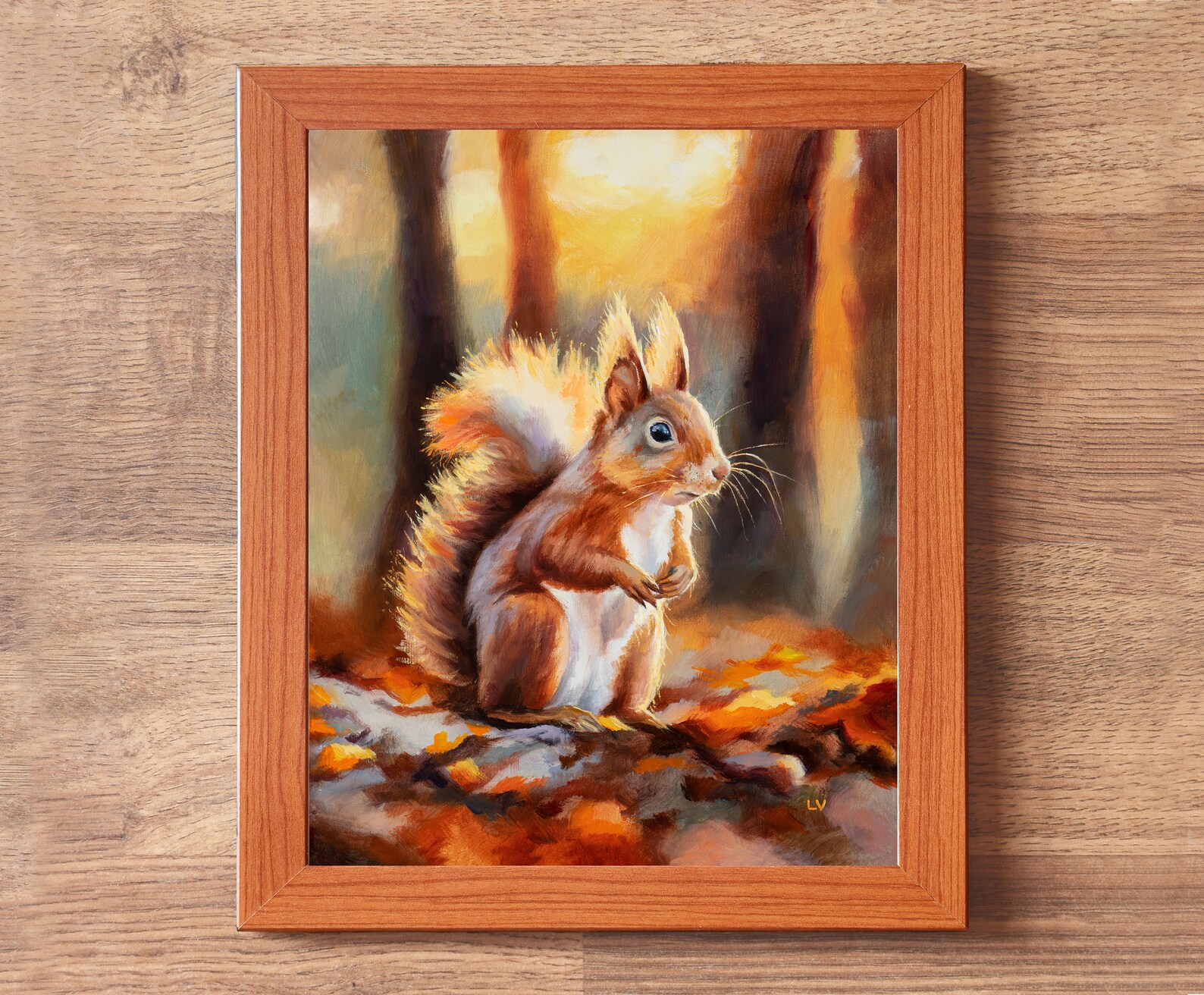 Red Squirrel Oil Painting ORIGINAL, Small Forest Animal Artwork ...