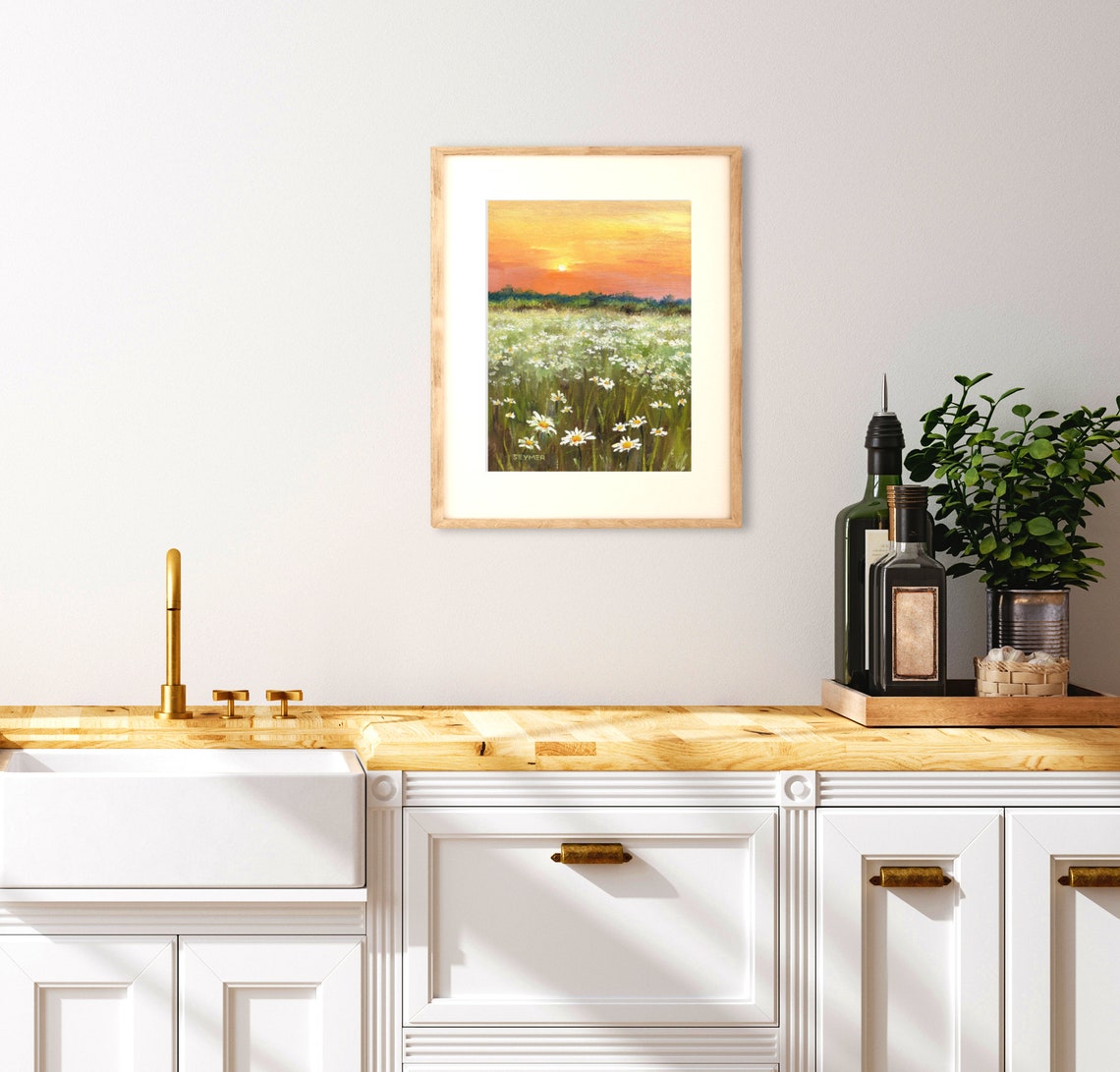 Wildflower Art PRINT Daisy Field Artwork Floral Spring Art - Etsy