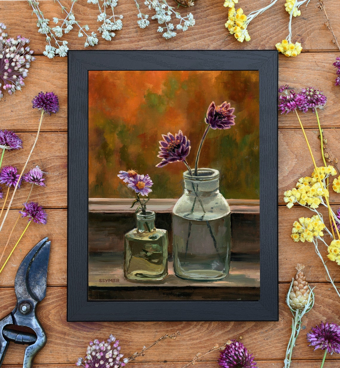 Floral Still Life Art Purple Flowers ORIGINAL Oil Painting - Etsy