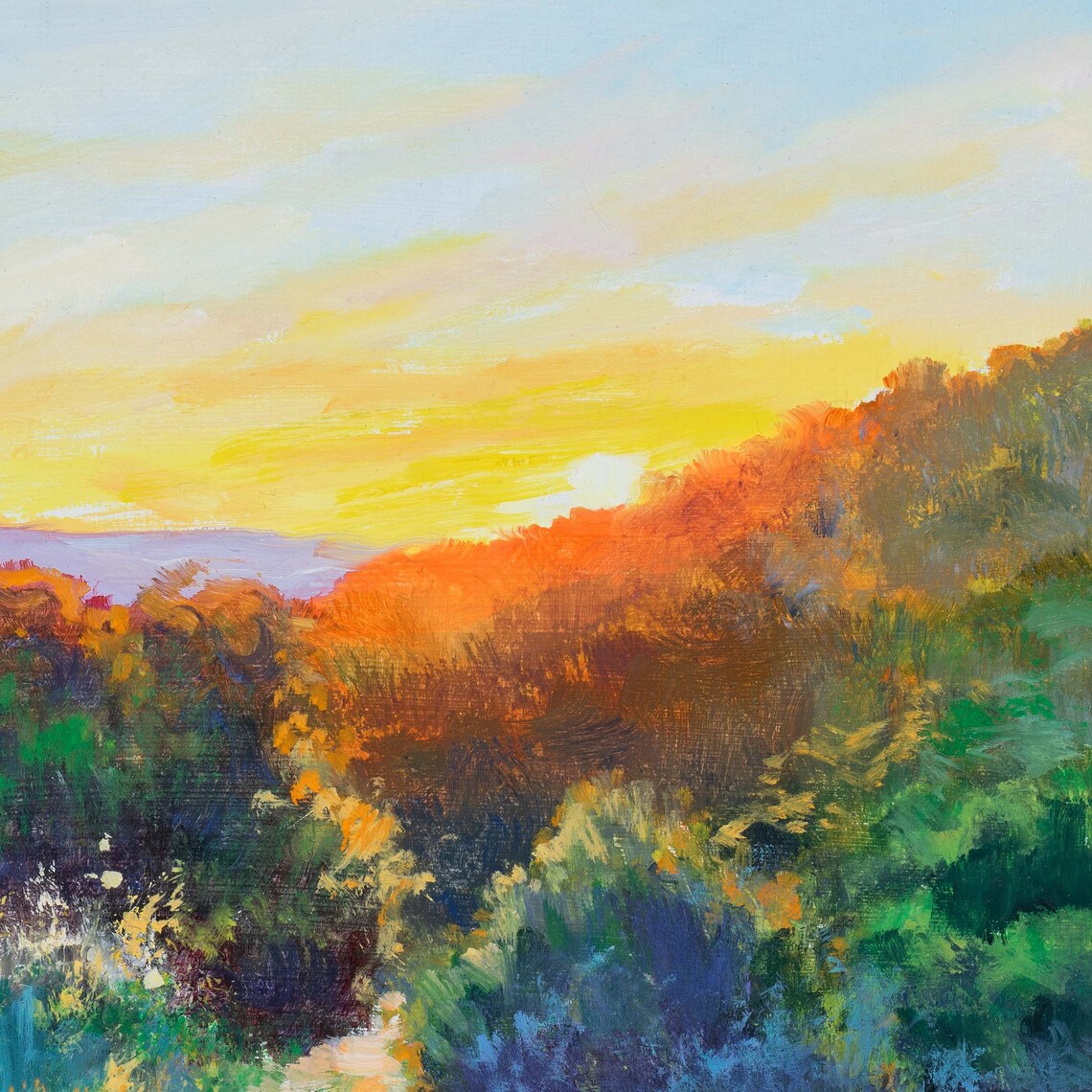 Colorful Landscape ORIGINAL Oil Painting Country Pathway - Etsy