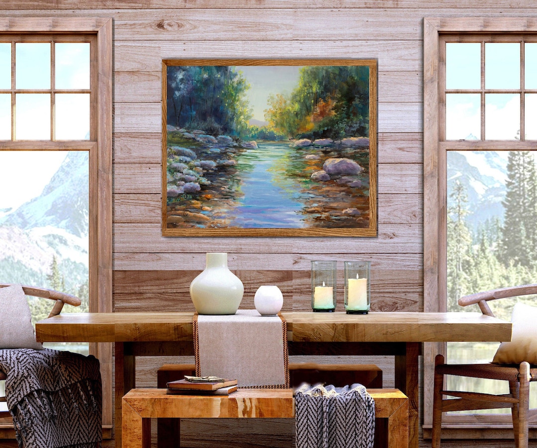 River Rocks Painting PRINT Stones Stream Art Buffalo - Etsy